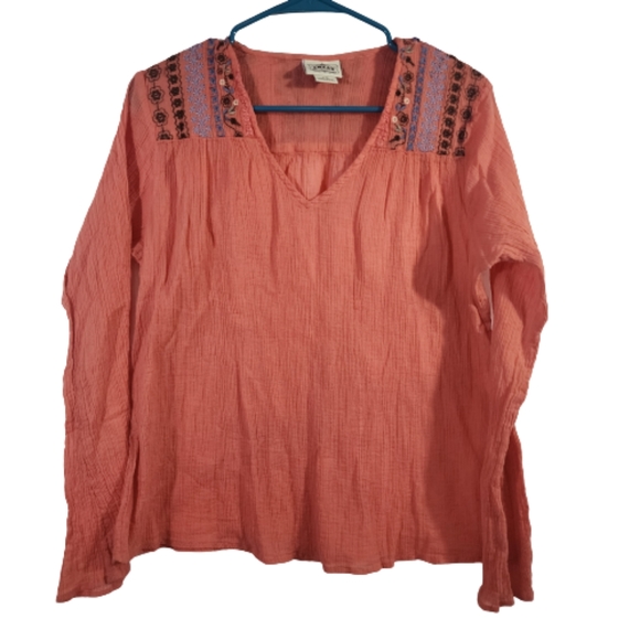 Ariat | Tops | Ariat Womens Sz Large Peachy Orange Fade Saloon ...